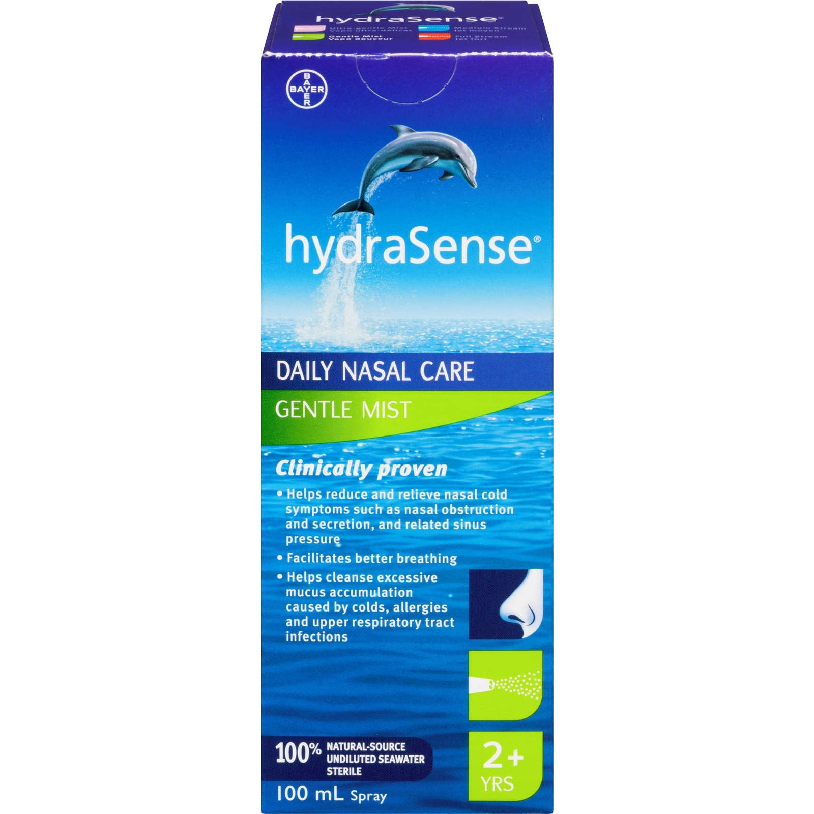 hydraSense Gentle Mist Nasal Spray, Daily Nasal Care, Fast Relief of N ...