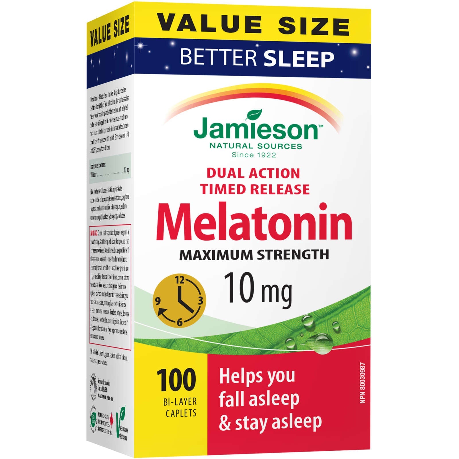 Melatonin Maximum Strength Timed Release Dual Action Bi-Layer Caplets ...